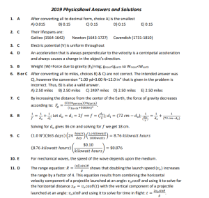 2019年Physics Bowl真题及答案 - Physics Bowl官网