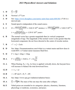 2023年Physics Bowl真题及答案 - Physics Bowl官网